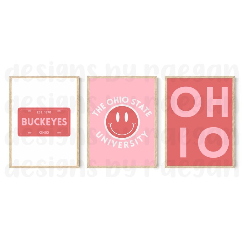 Ohio State University Wall Prints, Preppy Digital College Dorm Posters ...