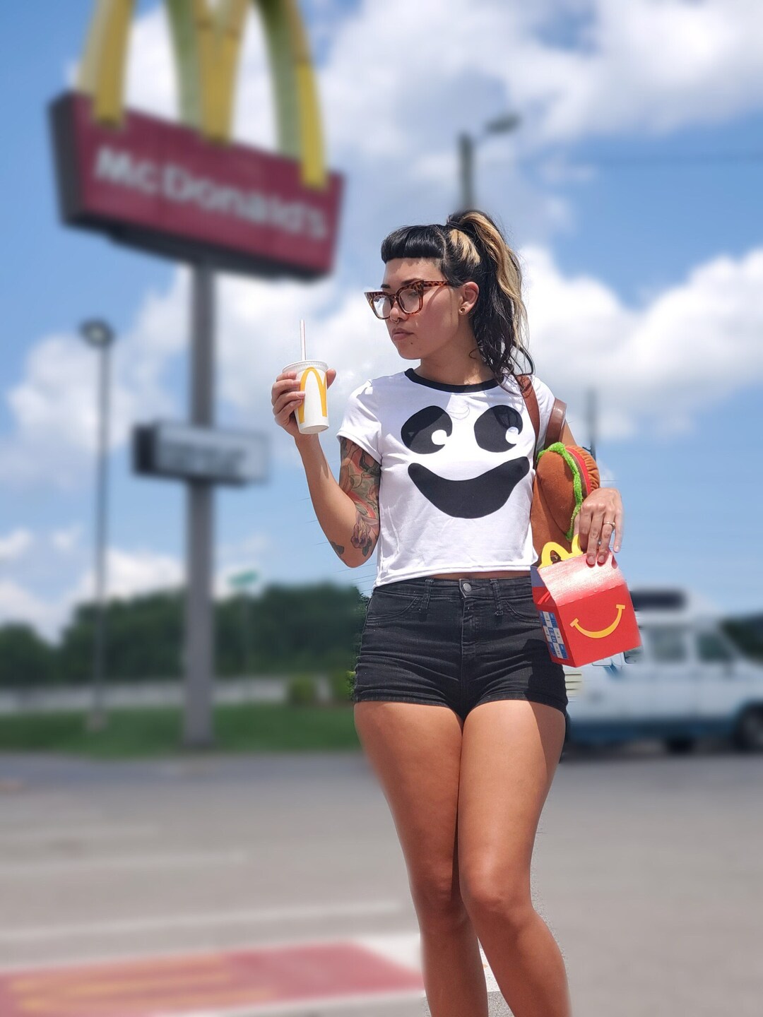 Creepy Meal Ghost Halloween Bucket Crop Top - Etsy