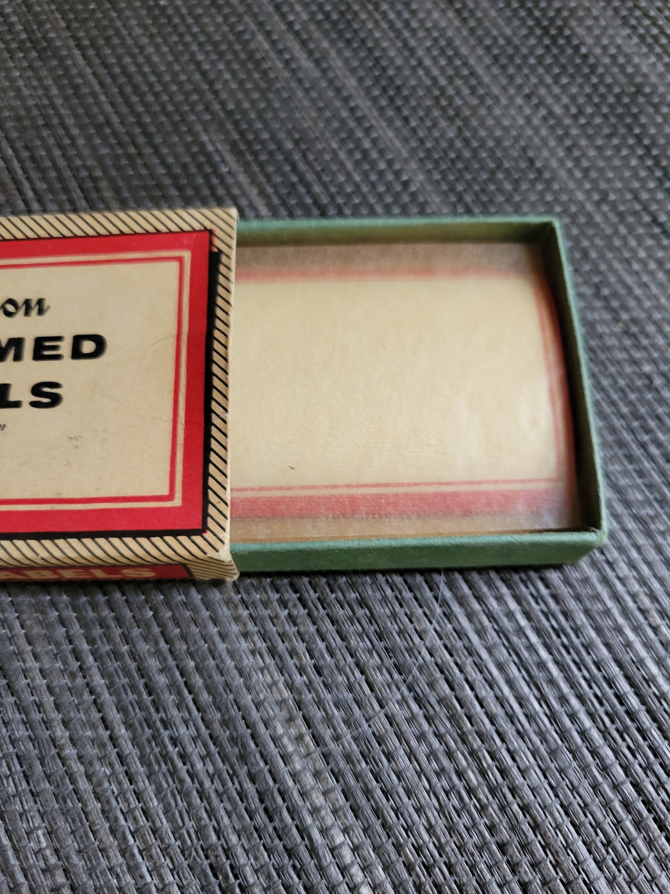 10 Old Authentic Dennison Gummed Labels W/box 4 1/16 X 1 3/4 Inches No ...