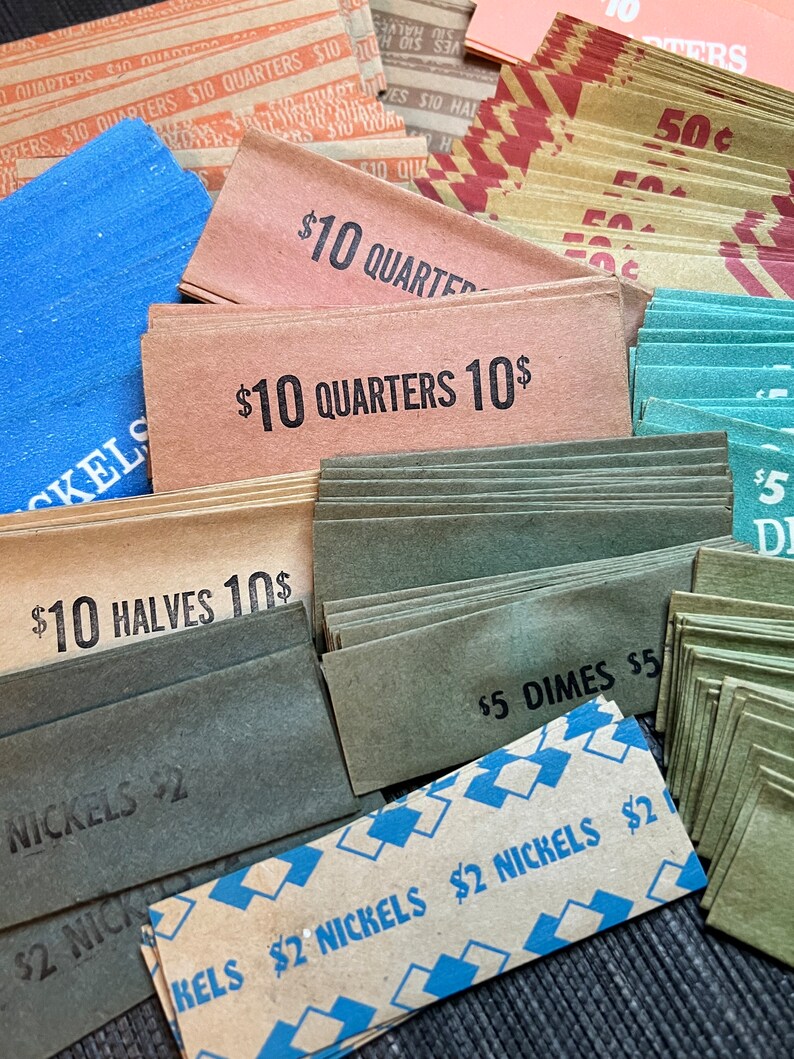 10 Authentic Vintage Coin Wrappers Aged Junk Journal Printed Ephemera ...