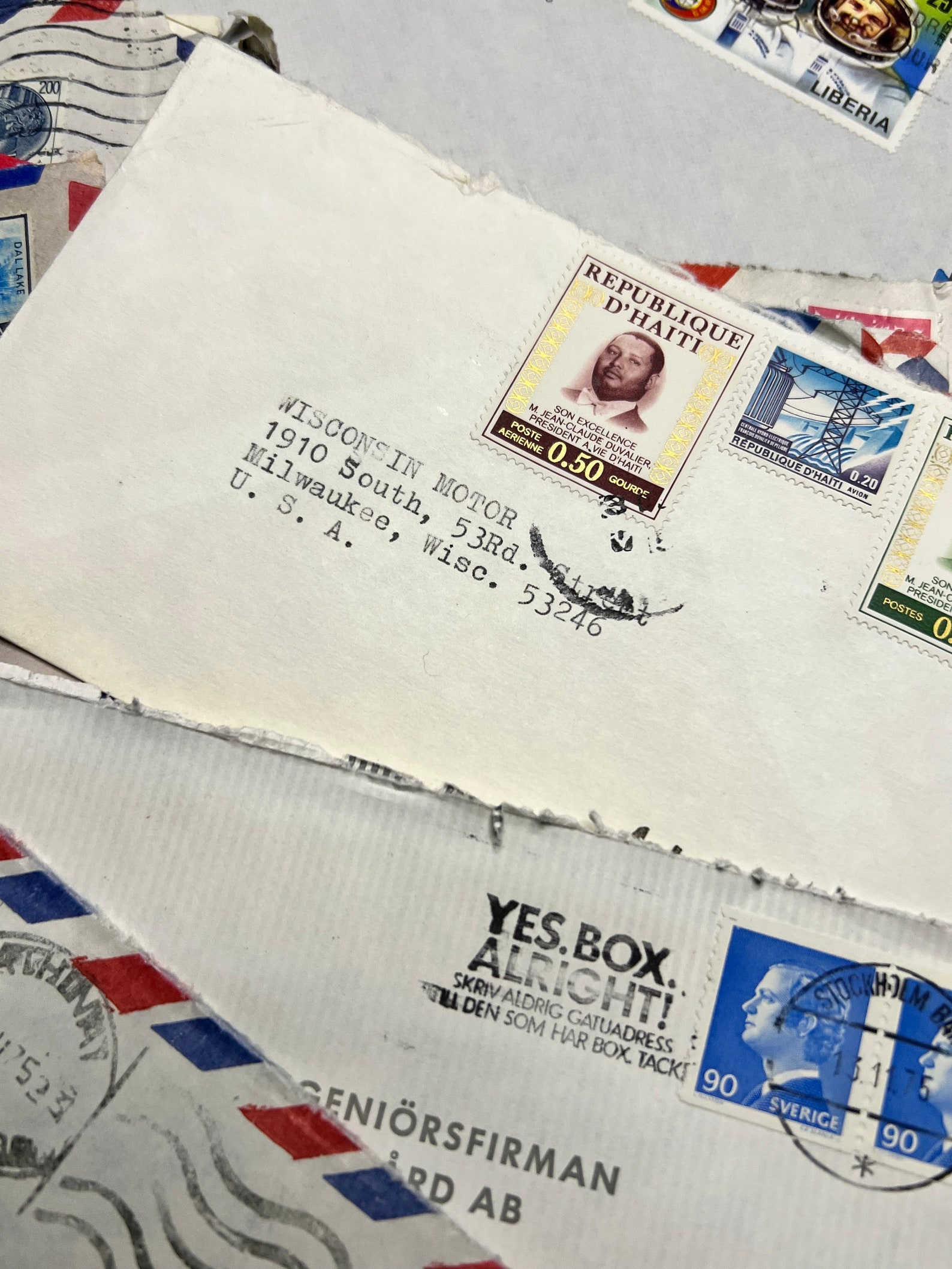 5 Vintage Old Used Air Mail Covers Envelopes Junk Journal Printed ...