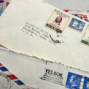 5 Vintage Old Used Air Mail Covers Envelopes Junk Journal Printed ...