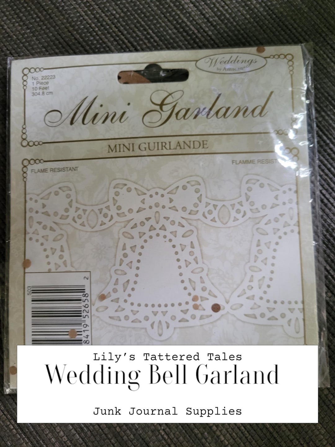 1 Vintage New Old Stock Wedding Bell Paper Garland 10 Ft. Junk Journal ...