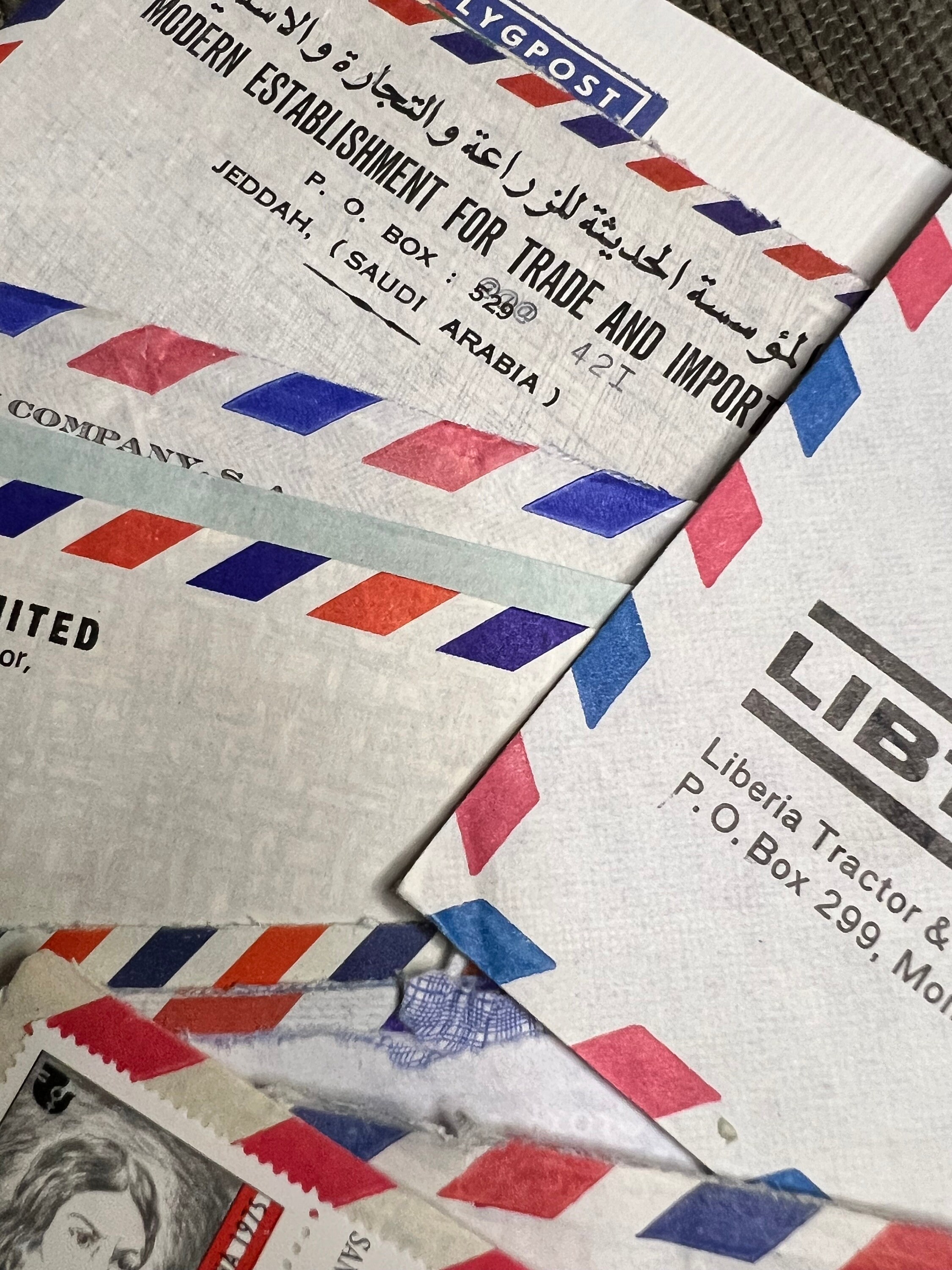 5 Vintage Old Used Air Mail Covers Envelopes Junk Journal Printed ...