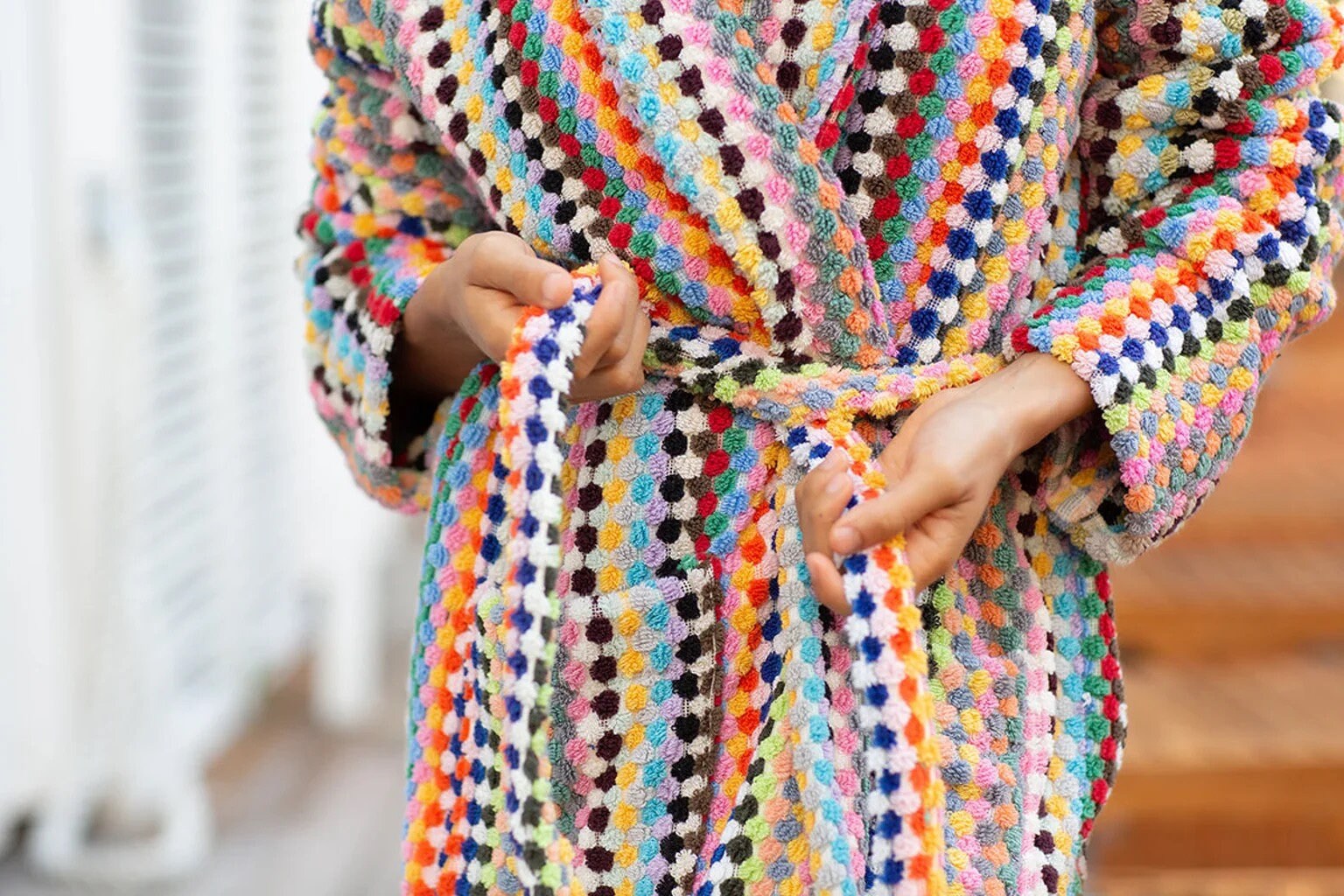 RAINBOW POMPOM ROBES - Etsy