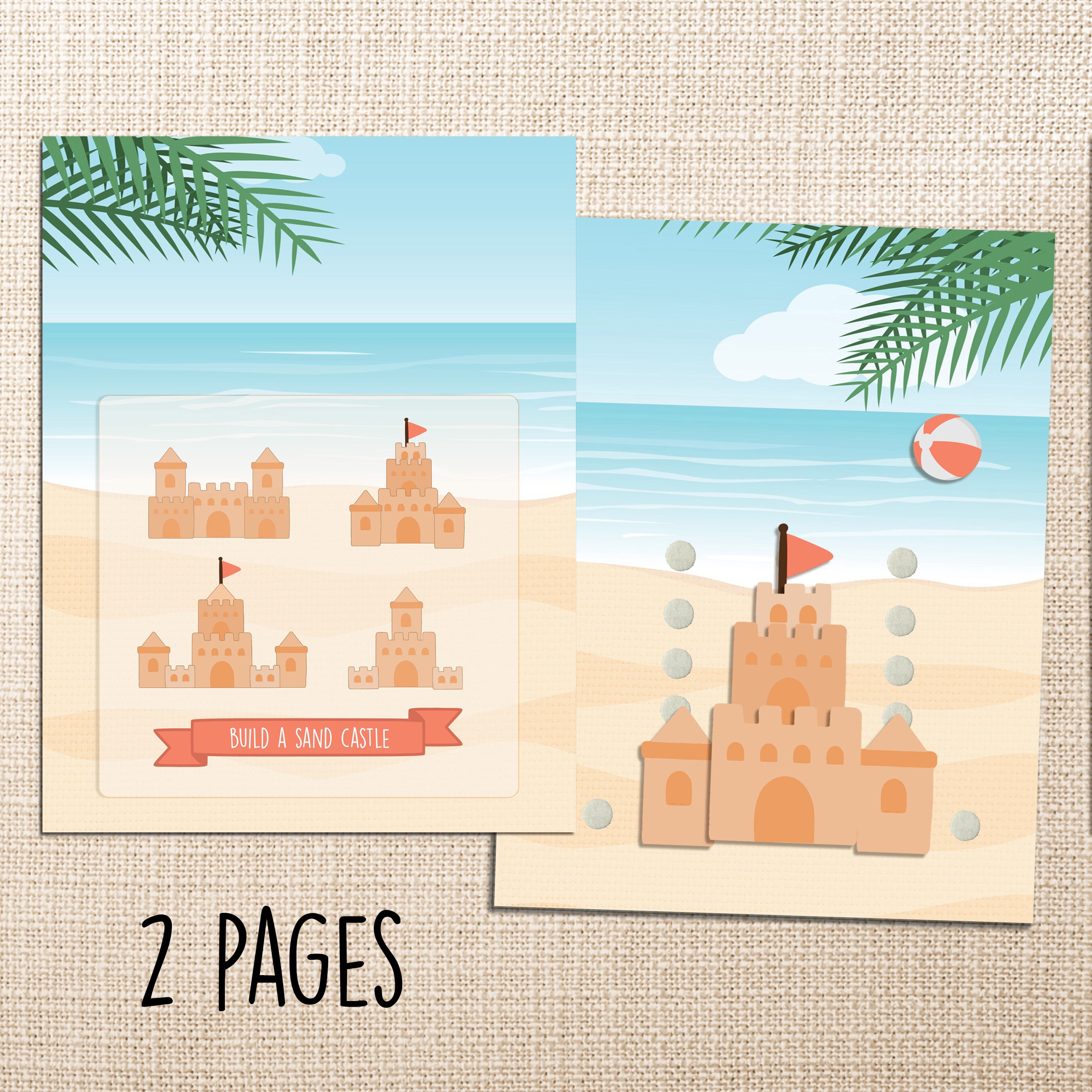 Beach Busy Book Printable, Beach Quiet Book, Sandcastle Activity ...