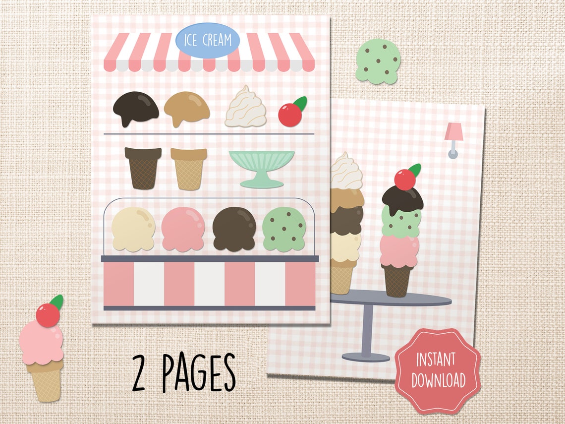 Ice Cream Busy Book Printable, Ice Cream Activity, Ice Cream Quiet Book ...