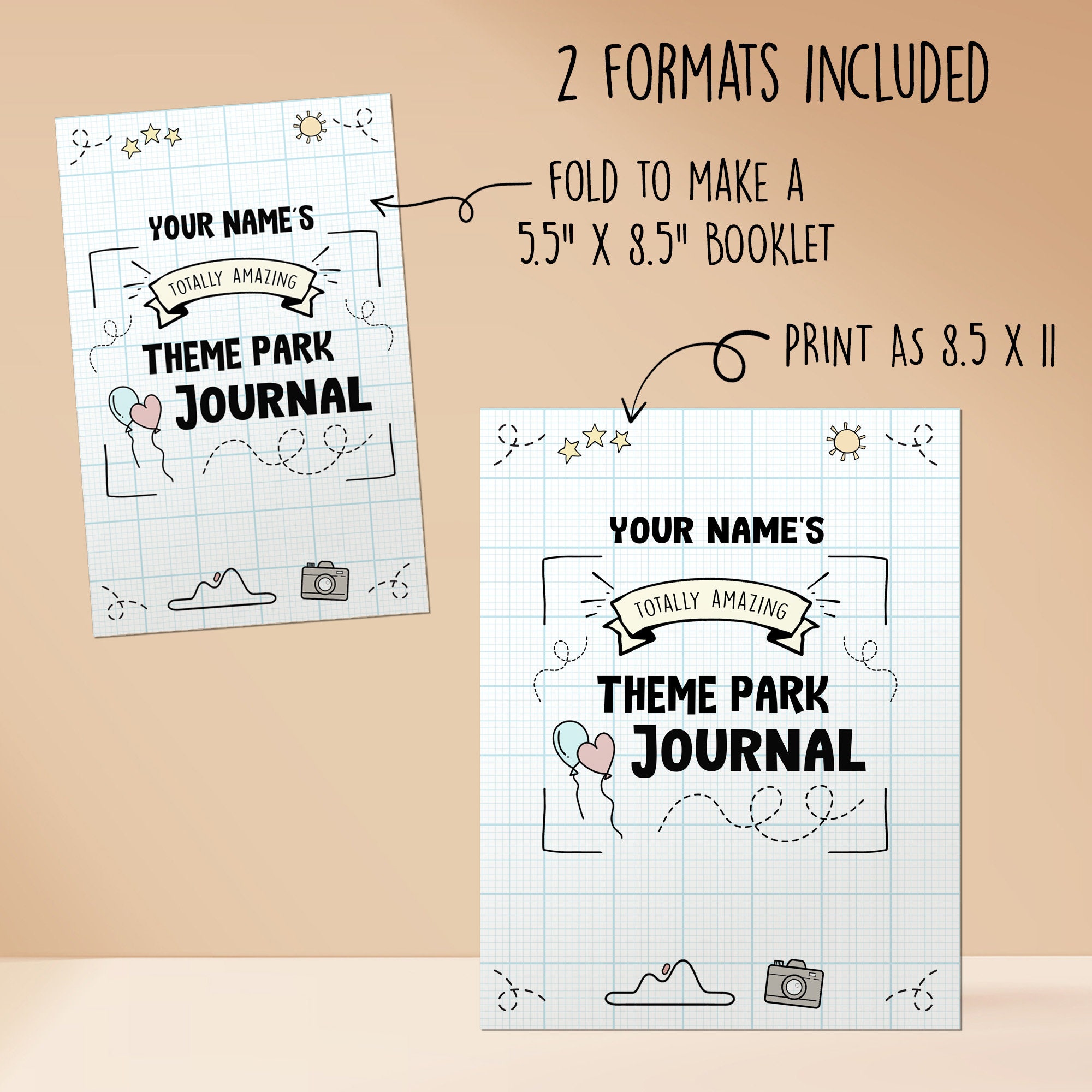 Printable Theme Park Journal, Kids Theme Park Journal, WDW Journal ...