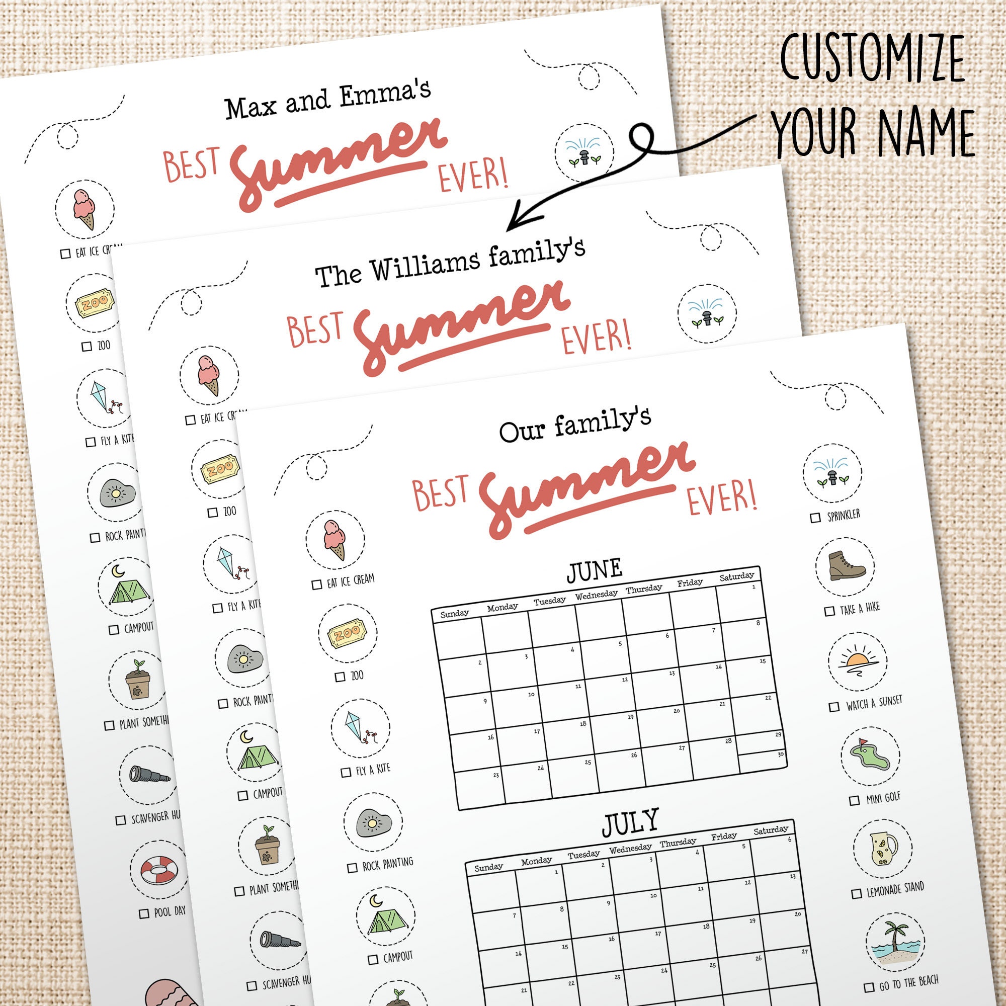 Printable Summer Countdown Poster, Summer Calendar Poster, Kids Summer ...