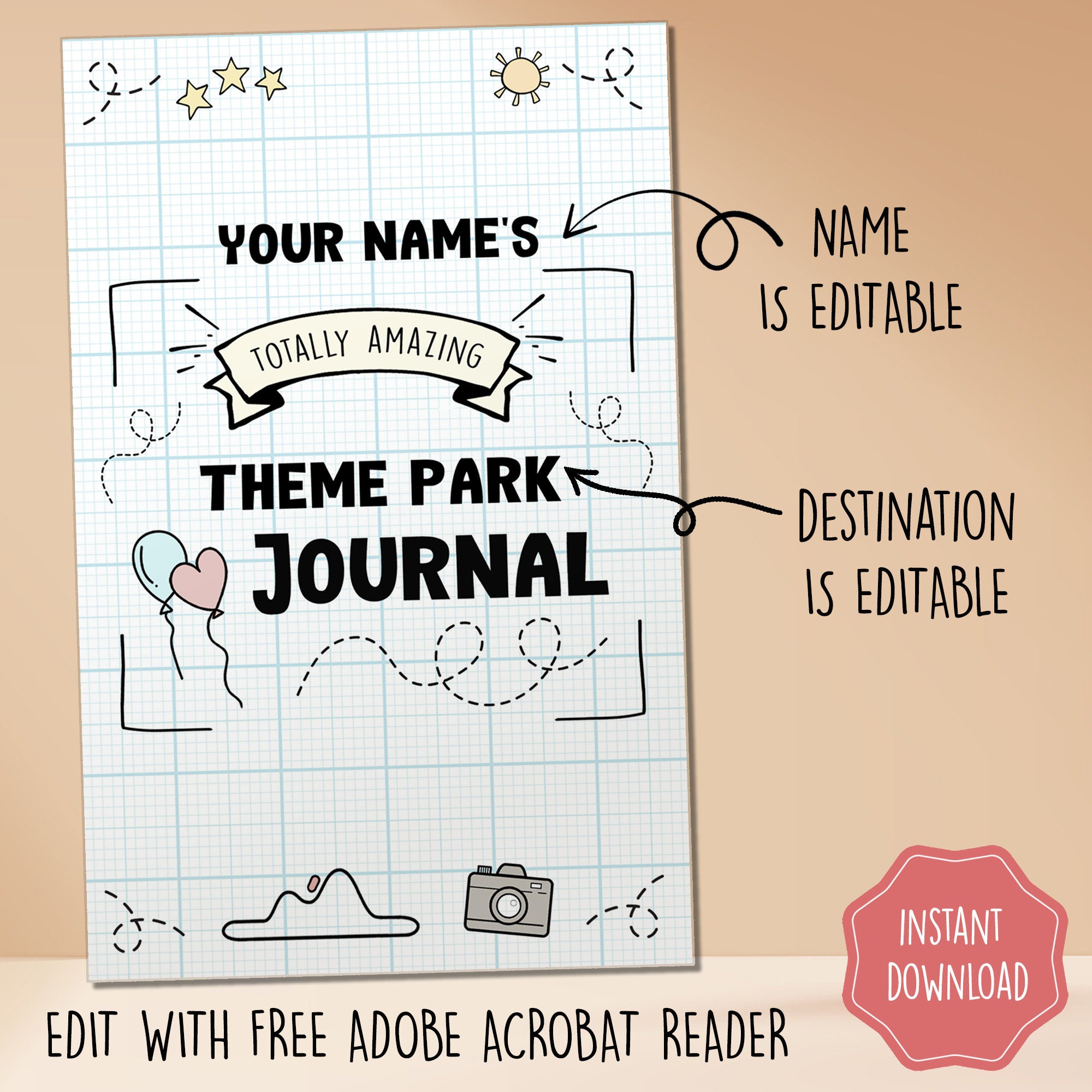 Printable Theme Park Journal, Kids Theme Park Journal, WDW Journal ...