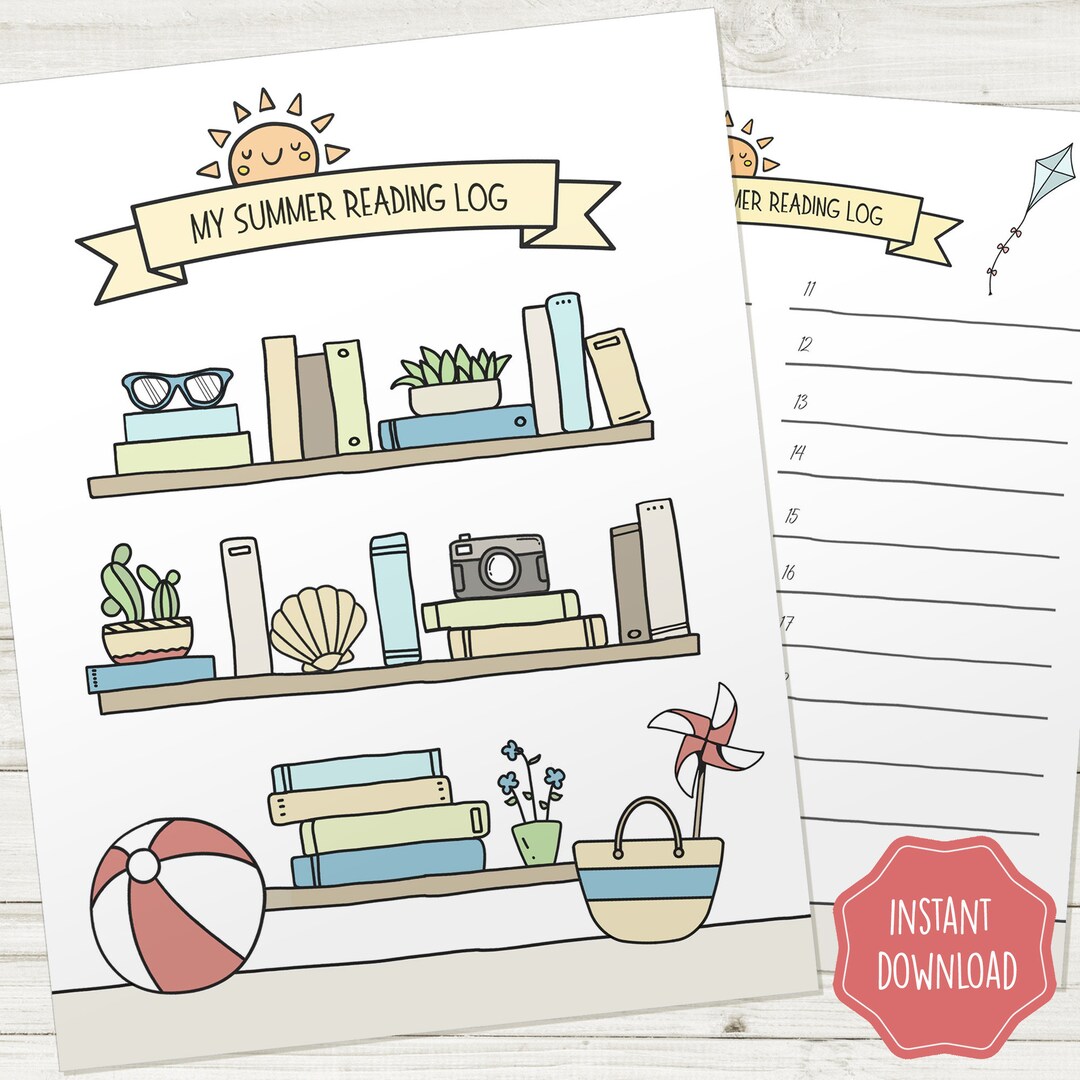Printable Kids Summer Reading Log, Summer Book Tracker, Summer Reading ...