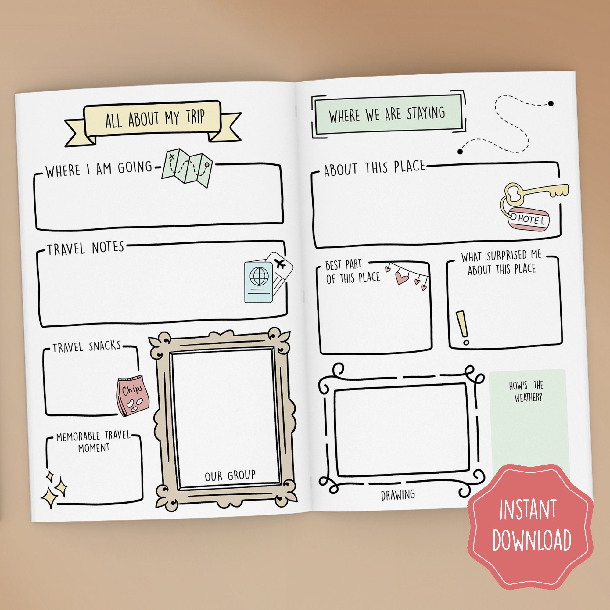 Printable Theme Park Journal, Kids Theme Park Journal, WDW Journal ...