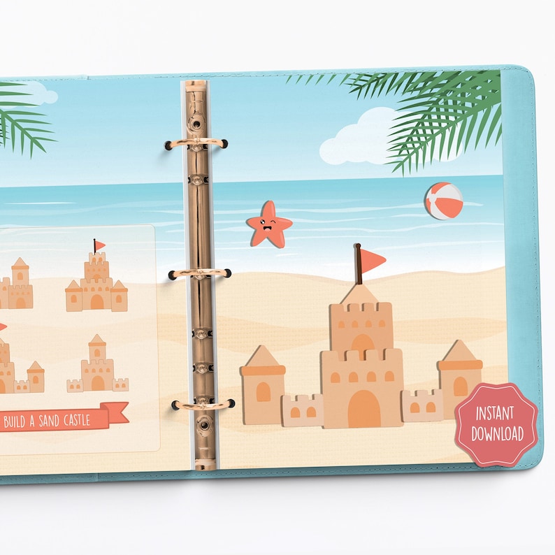 Beach Busy Book Printable, Beach Quiet Book, Sandcastle Activity ...