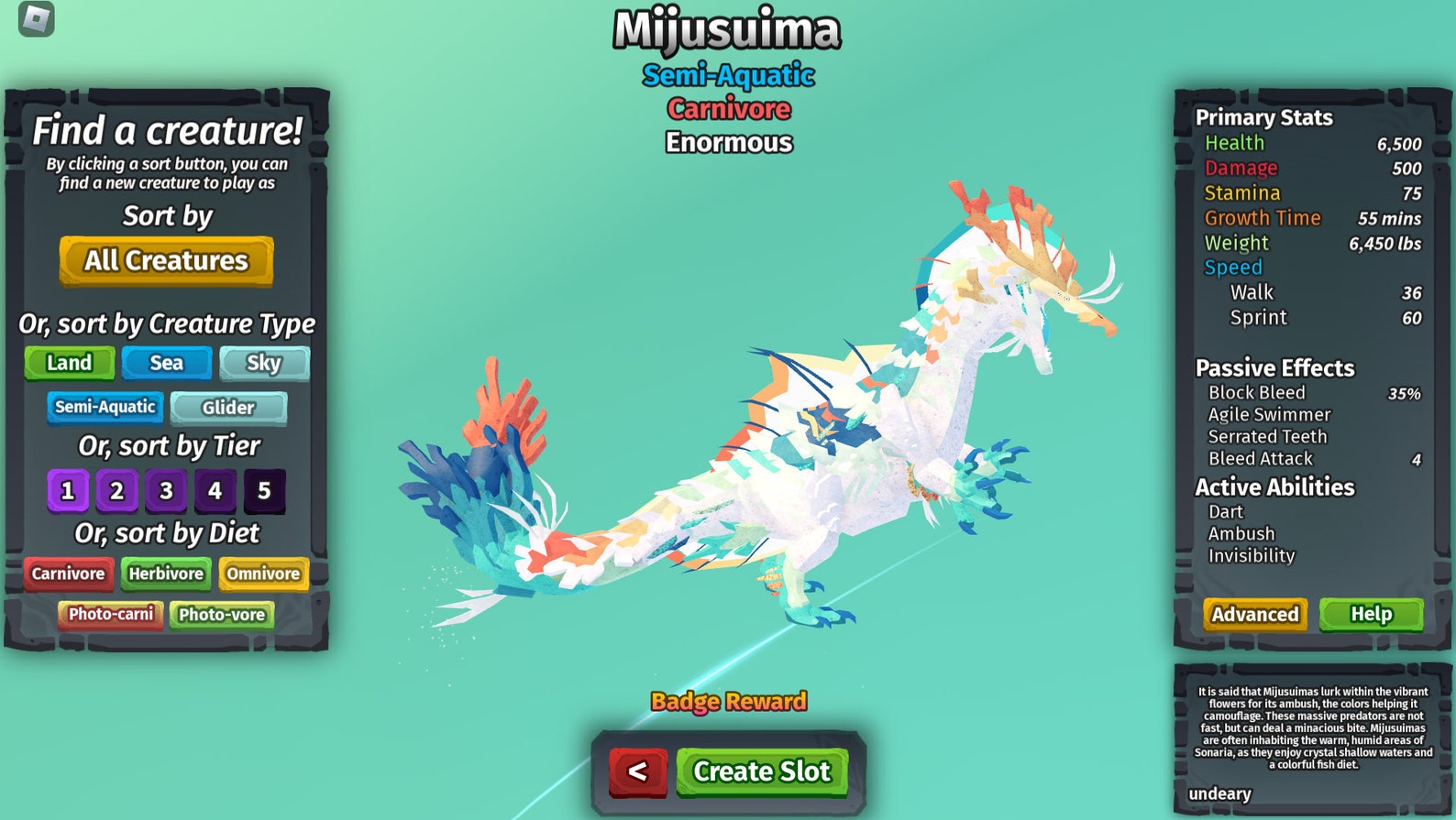 Mijusuima Species Creatures of Sonaria Roblox - Etsy