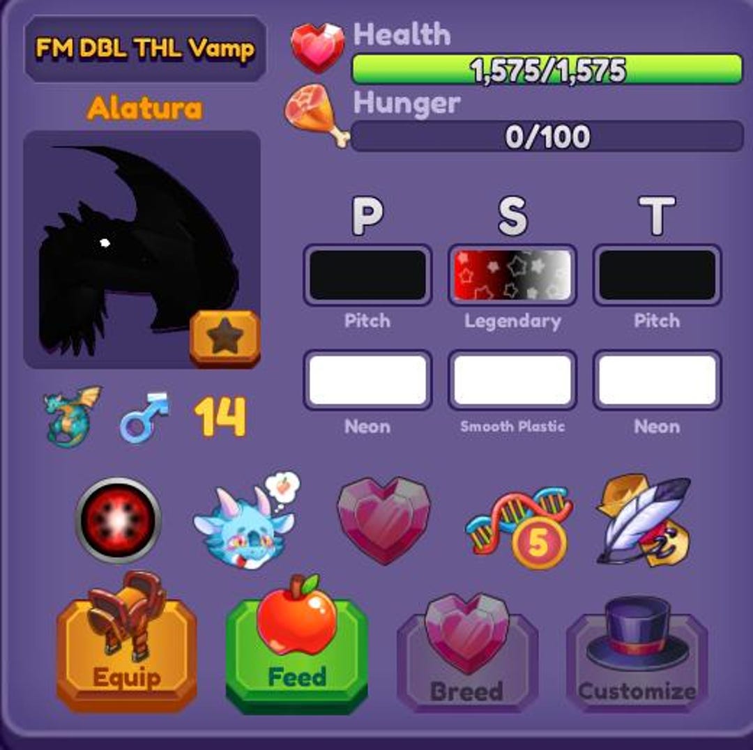 FM DBL THL Vamp Alatura Dragon Adventures Roblox - Etsy