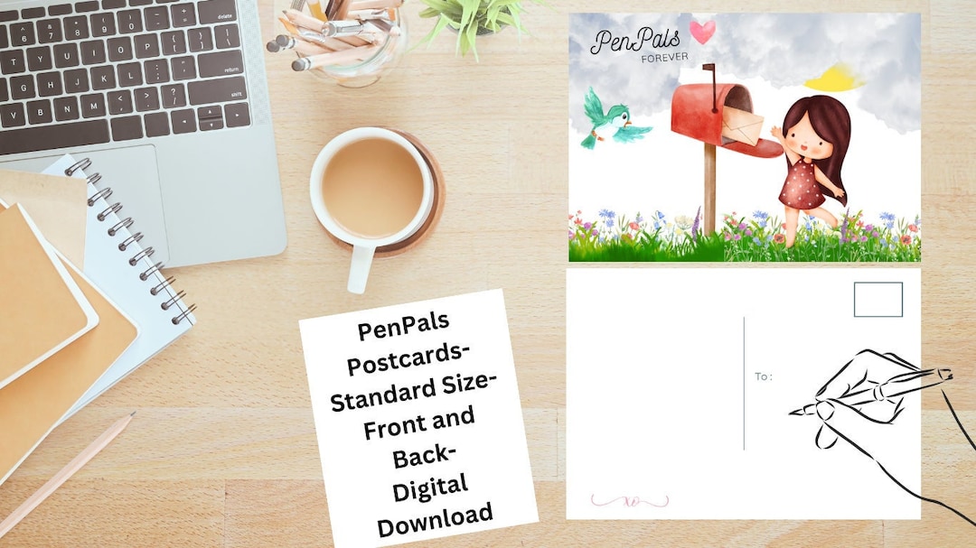 Penpal Postcards. Front and Back. Digital Download Perfect for Girls - Etsy