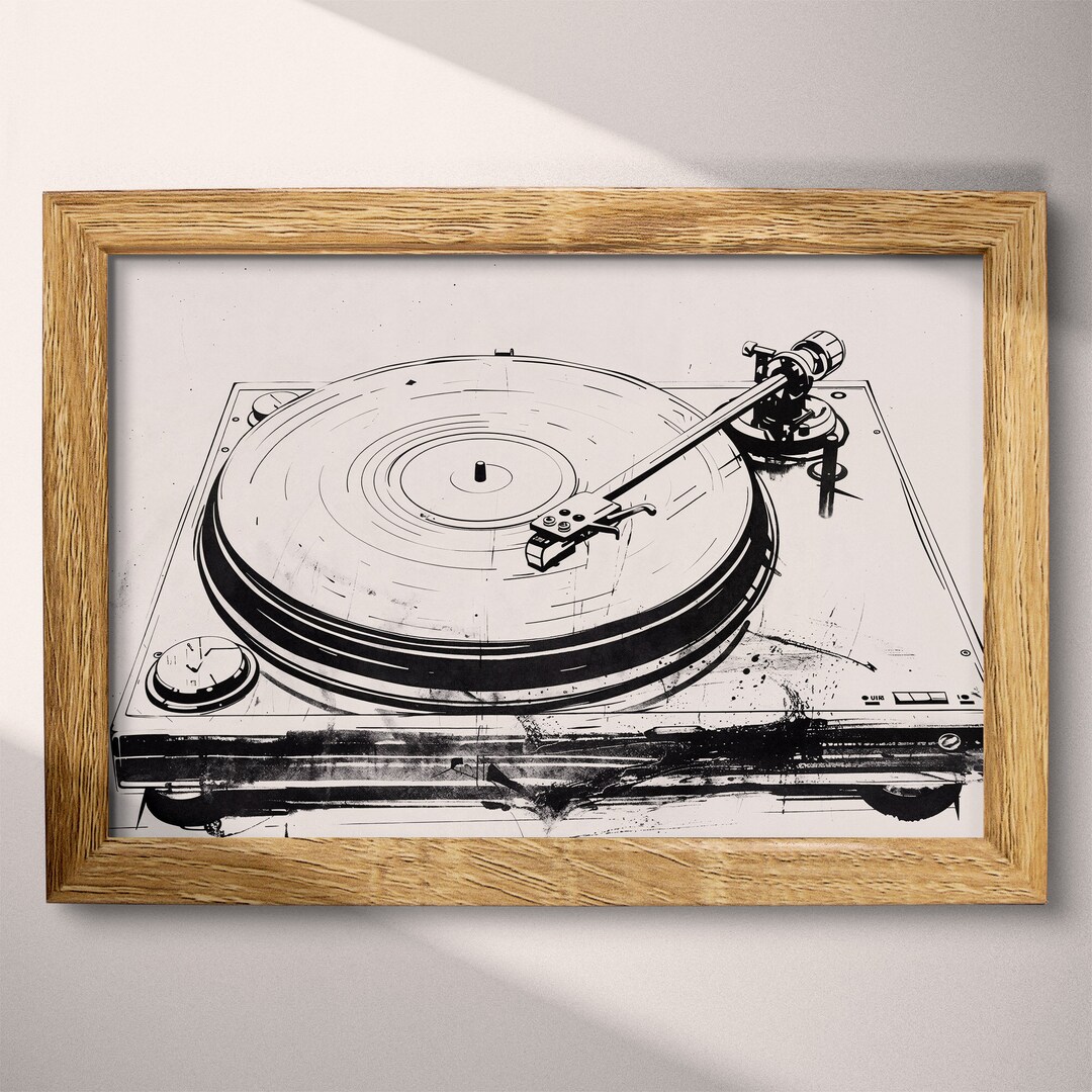 Record Player PRINTABLE Download Music Decor Music Print Gray and Black ...