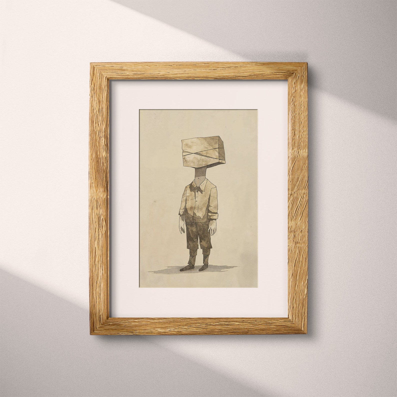 Blindfolded Man PRINTABLE Art Portrait Wall Art Portrait Print Beige ...