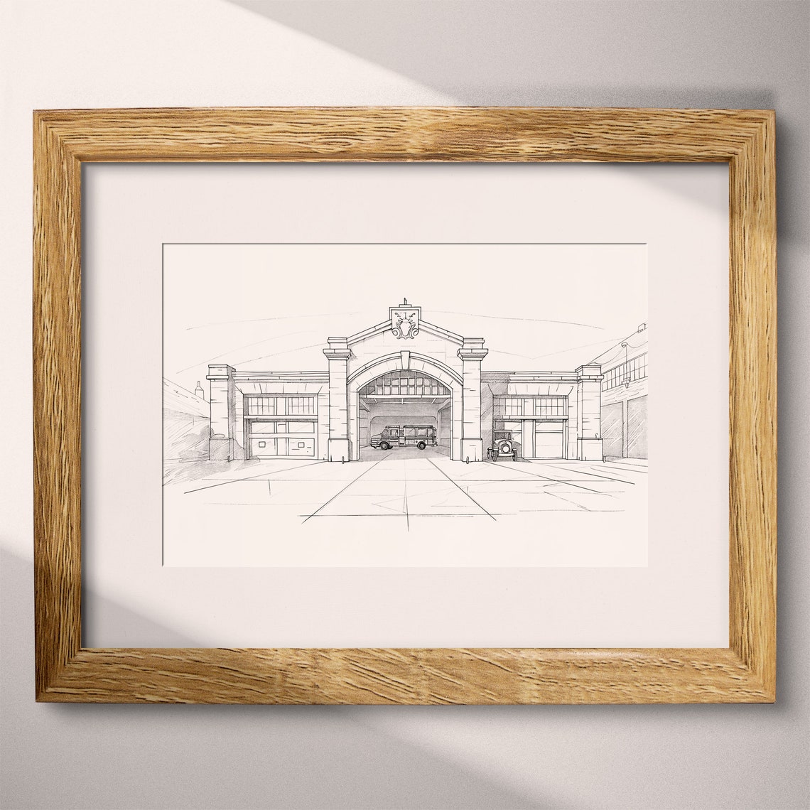 Fire Station PRINTABLE Art Architecture Wall Art Architecture Print ...