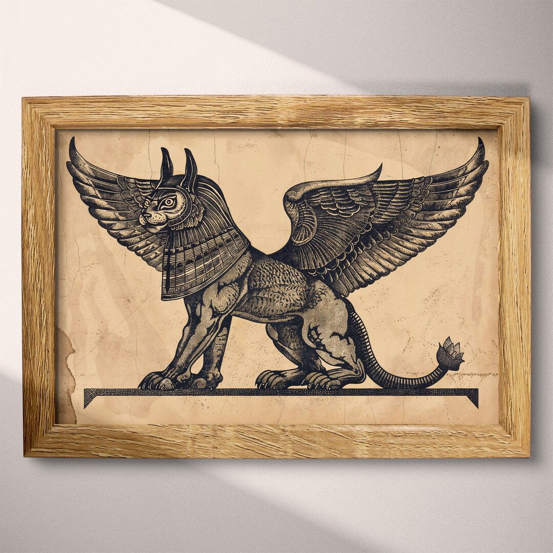 Sphinx PRINTABLE Art Mythology Wall Art Beige, Black and Brown Print ...