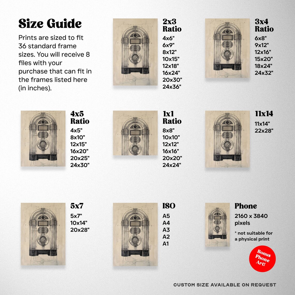 Jukebox PRINTABLE Art Music Wall Art Music Print Beige, Black and Gray ...