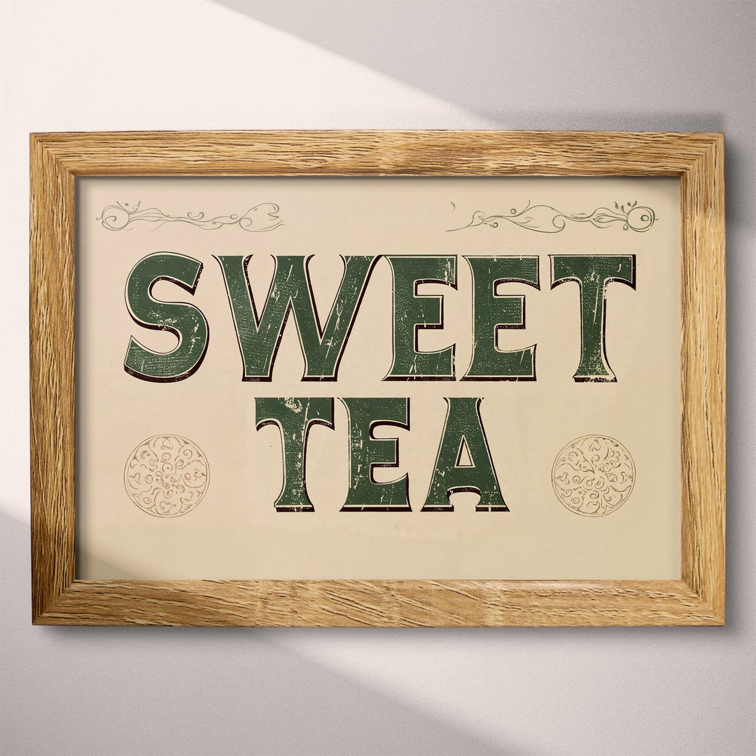 Sweet Tea PRINTABLE Art Beverages Wall Art Food and Drink Print Beige ...