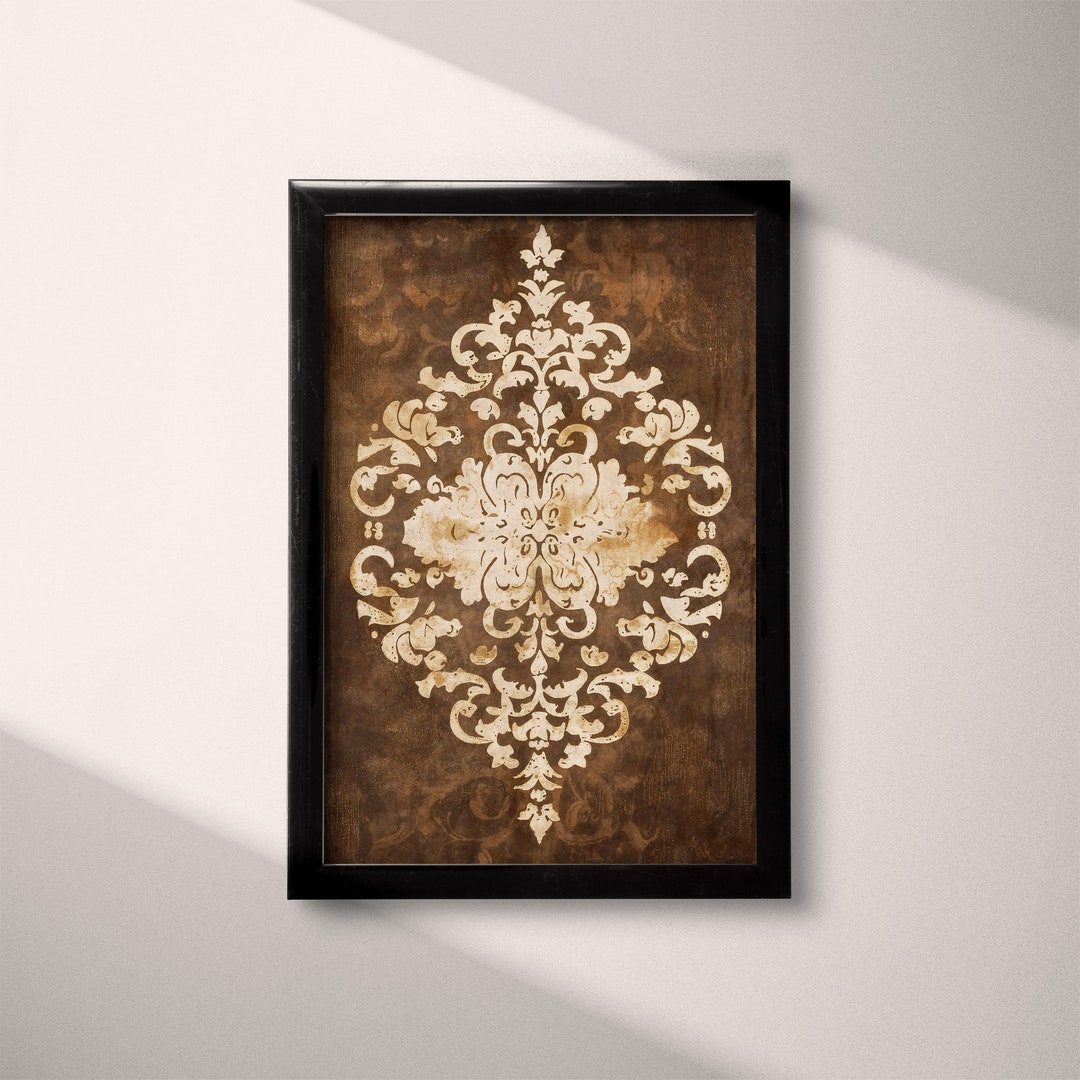 Batik Pattern PRINTABLE Art Textile Wall Art Abstract Print Brown Decor ...