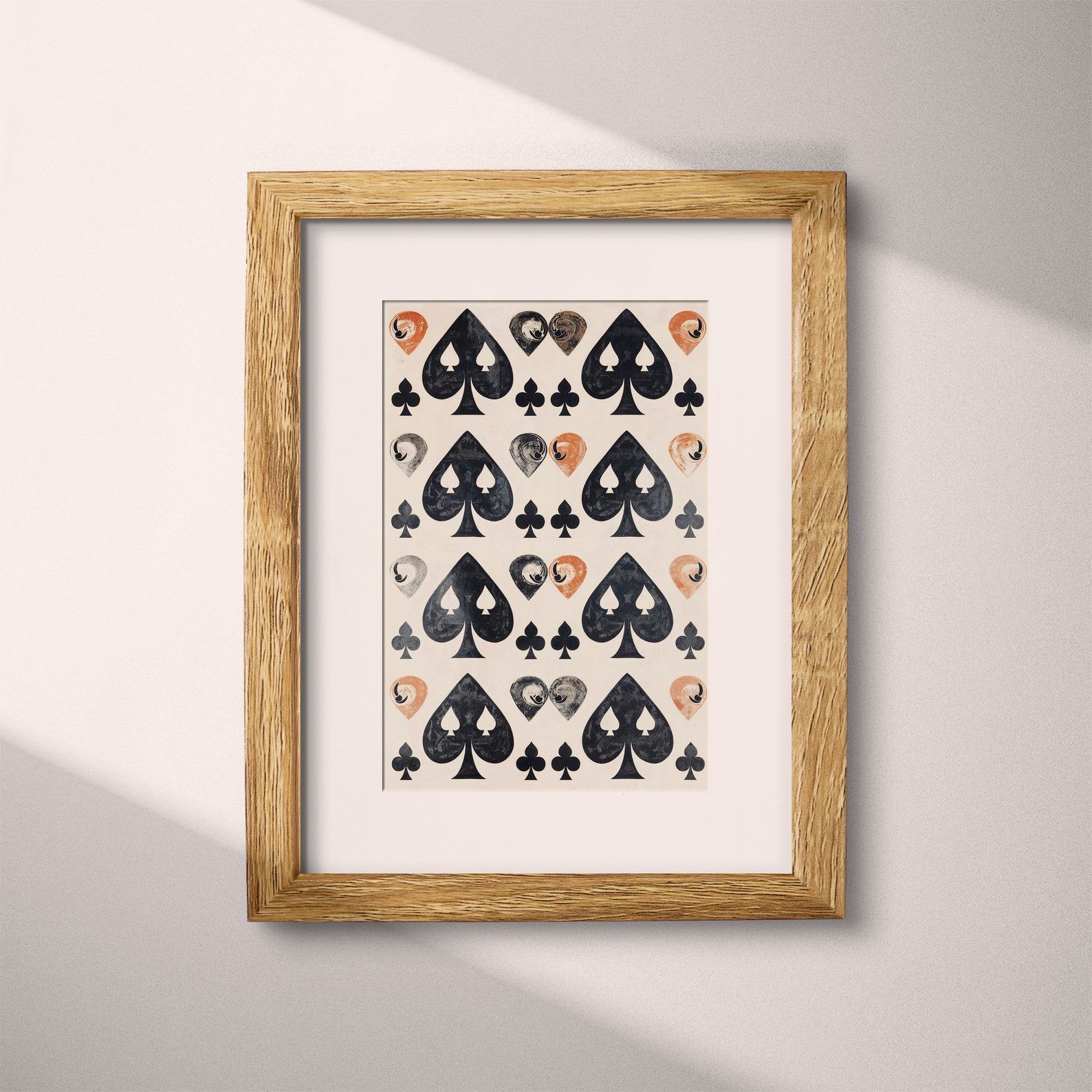 Spades Pattern PRINTABLE Art Pattern Wall Art Abstract Print White ...