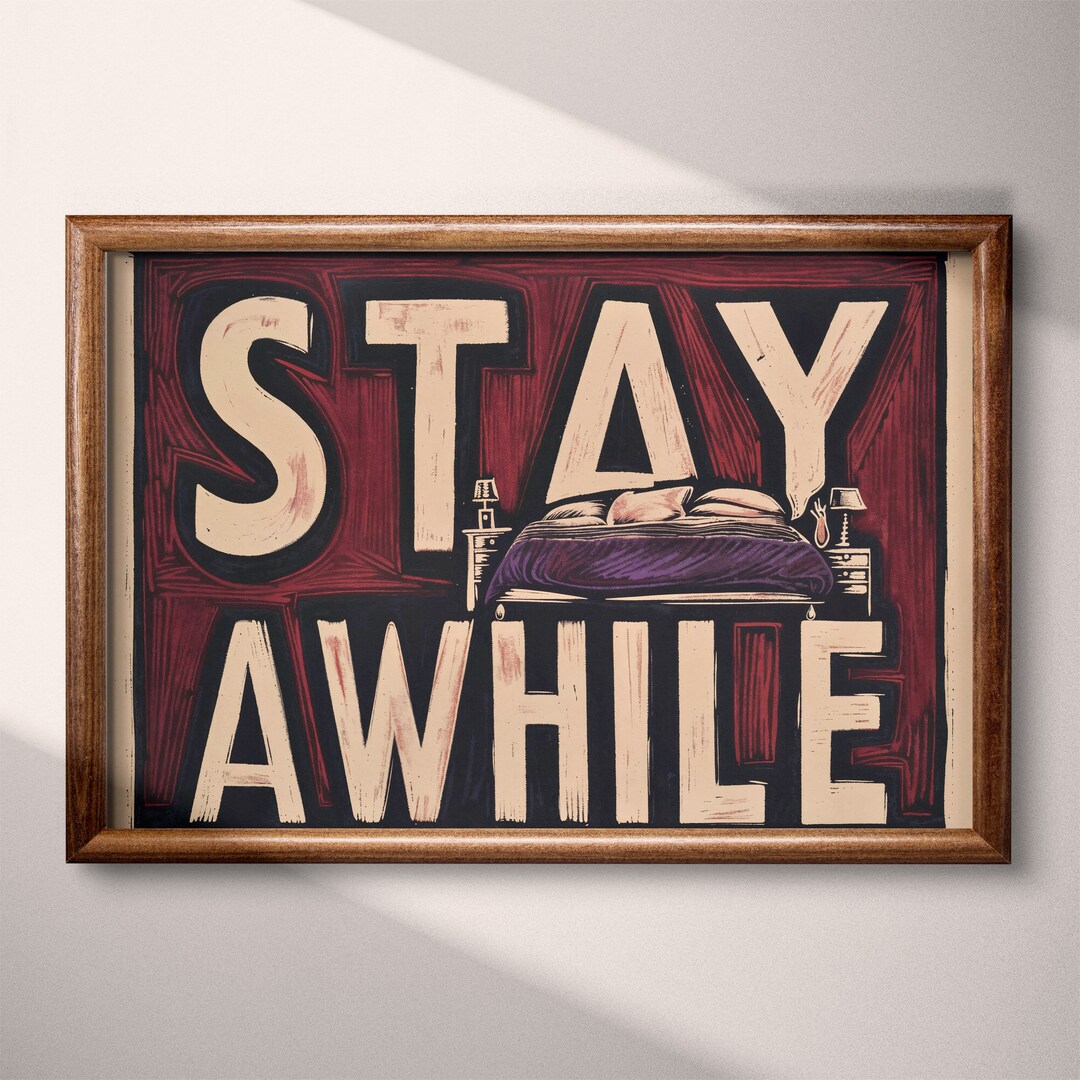 Stay Awhile PRINTABLE Download Typography Decor Quotes and Typography ...