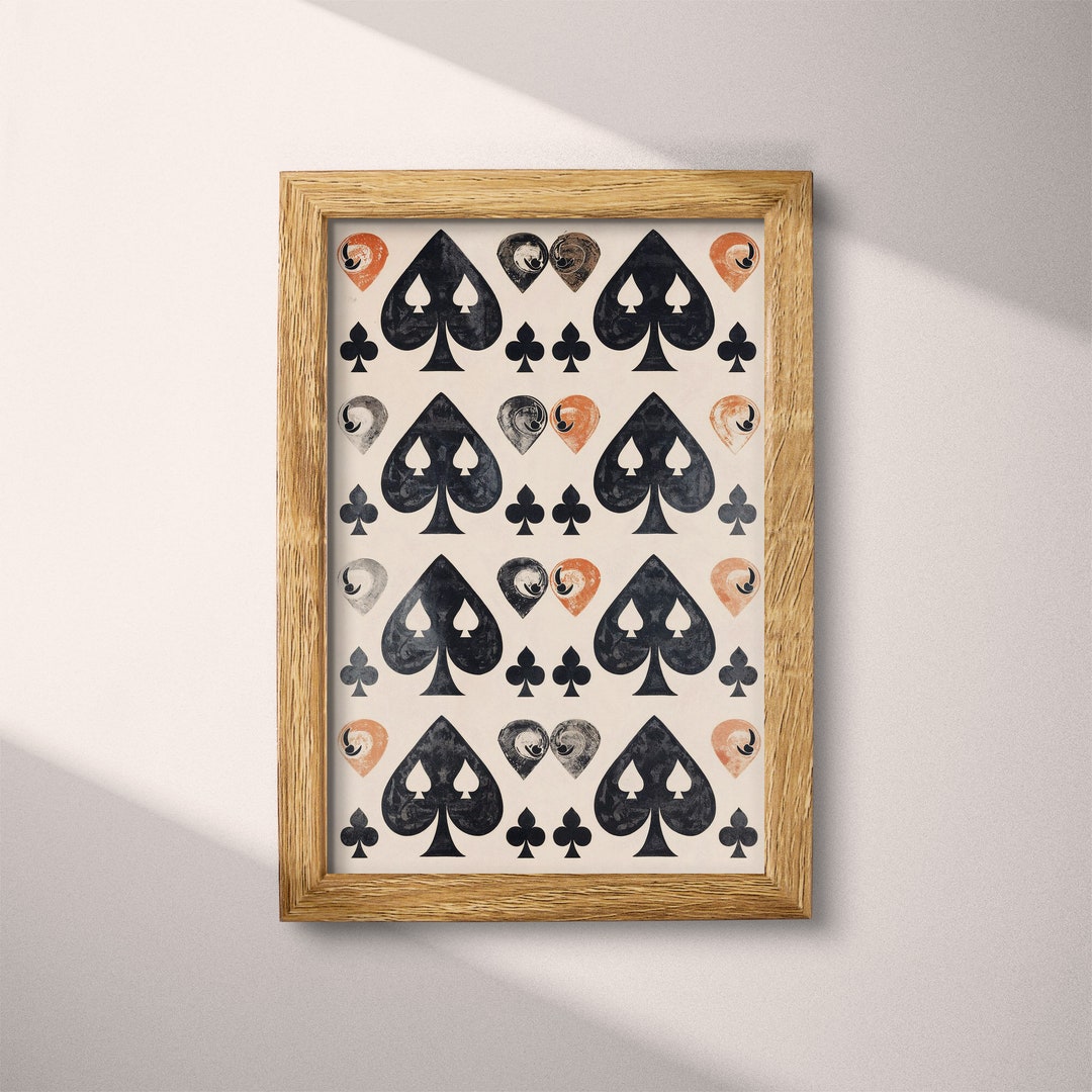 Spades Pattern PRINTABLE Art Pattern Wall Art Abstract Print White ...
