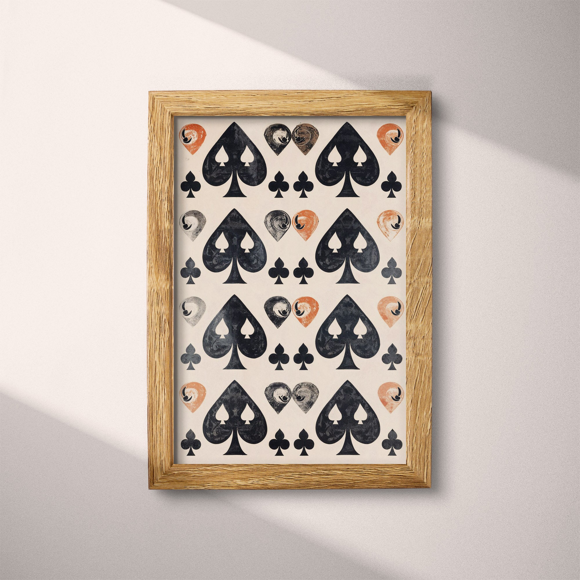 Spades Pattern PRINTABLE Art Pattern Wall Art Abstract Print White ...
