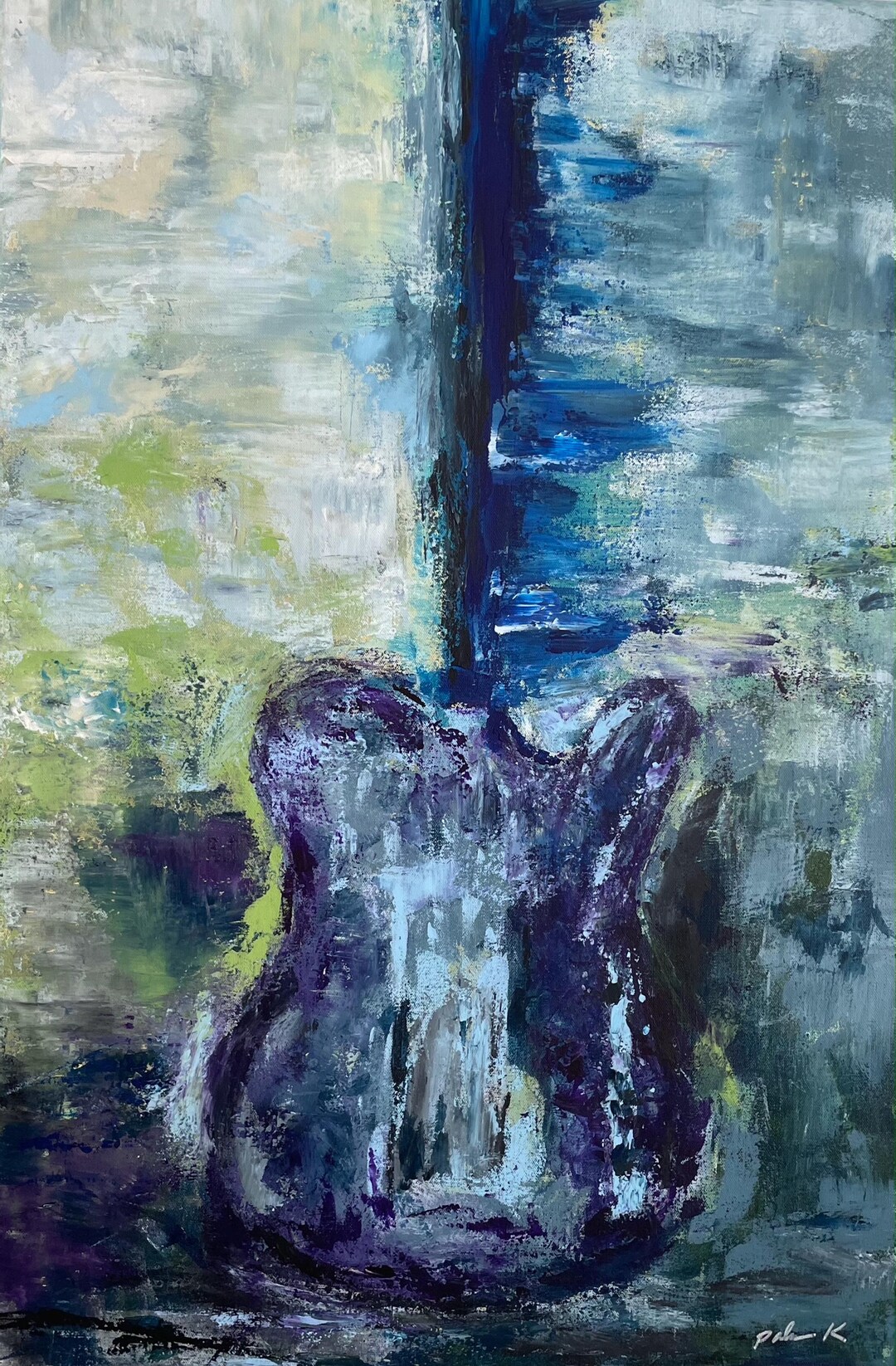 Abstract Guitar Art Print: "after Midnight" Telecaster Painting - Etsy
