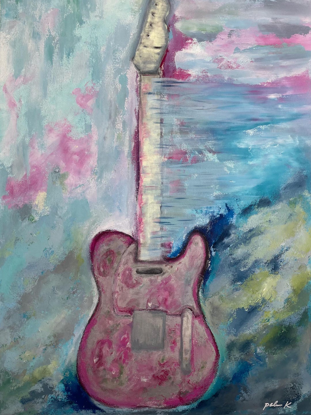 Telecaster Guitar Art Print: Abstract Impressionism, Music Theme - Etsy