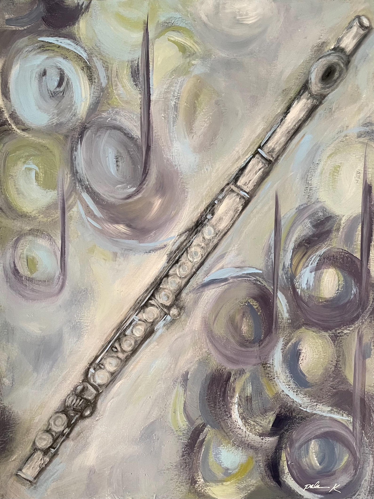 Moondance Flute Art Print: Abstract Musician Wall Decor (12x18) - Etsy