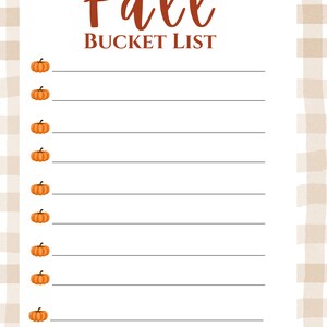 Fall Bucket List Template! 4 Different Template Options of Fall Themed Bucket Lists. - Etsy