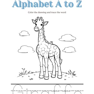 A to Z Color and Trace Alphabet Book! Color the Drawing and Trace the ...