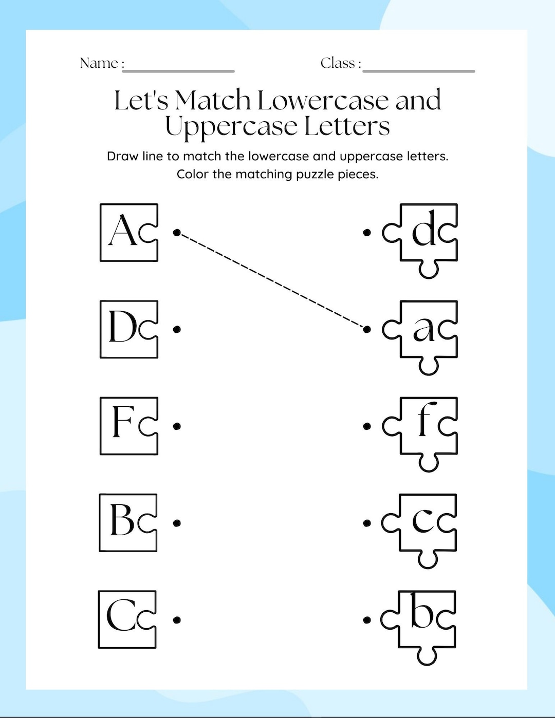 A to Z Match Uppercase Letters to Lowercase Letters! - Etsy