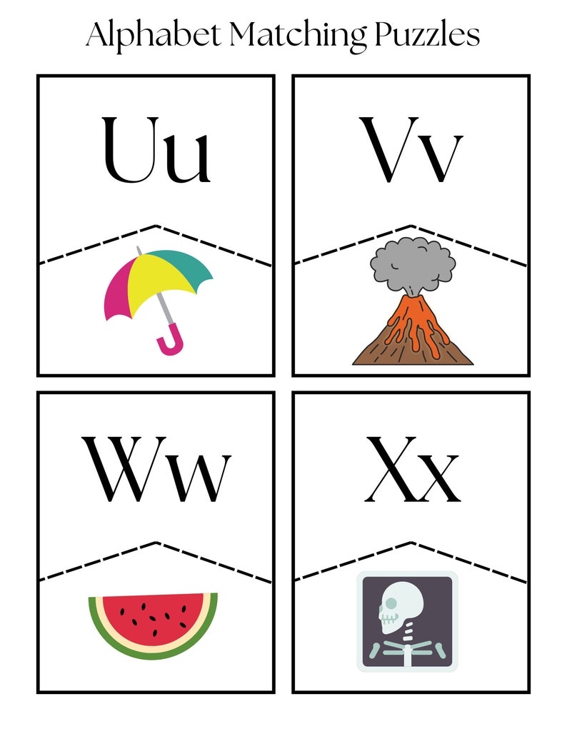 A-Z Matching Game! Match Each Picture With the Letter That It Starts ...