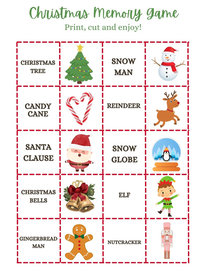 Christmas Memory Game! - Etsy