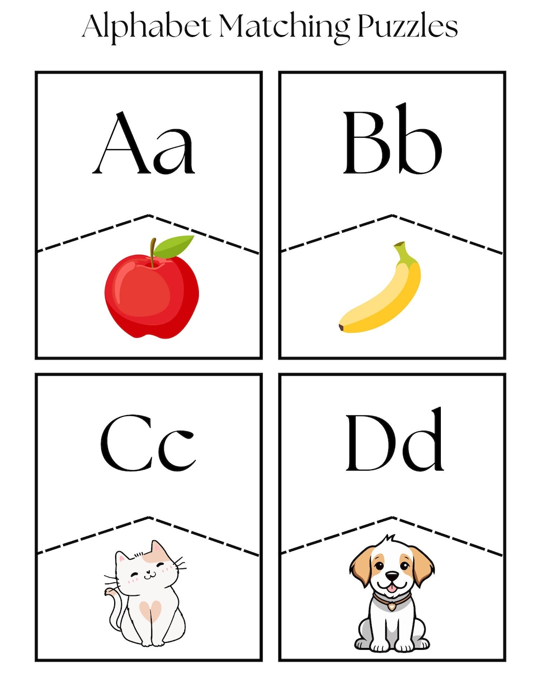 A-Z Matching Game! Match Each Picture With the Letter That It Starts ...