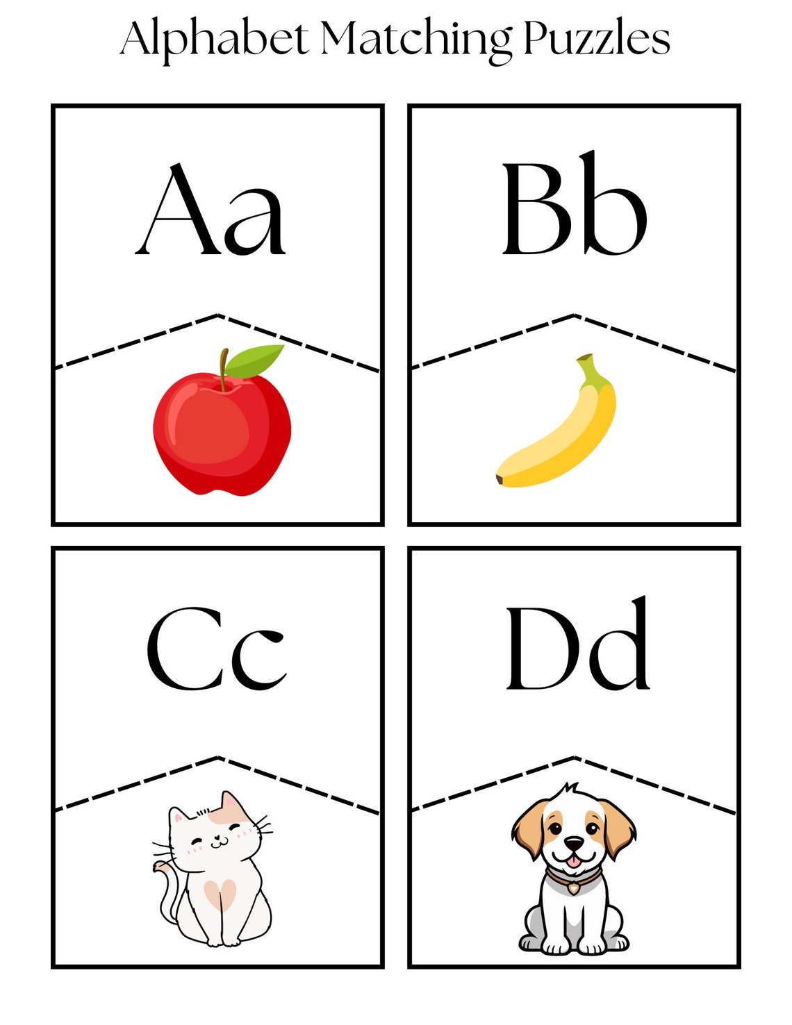 A-Z Matching Game! Match Each Picture With the Letter That It Starts ...