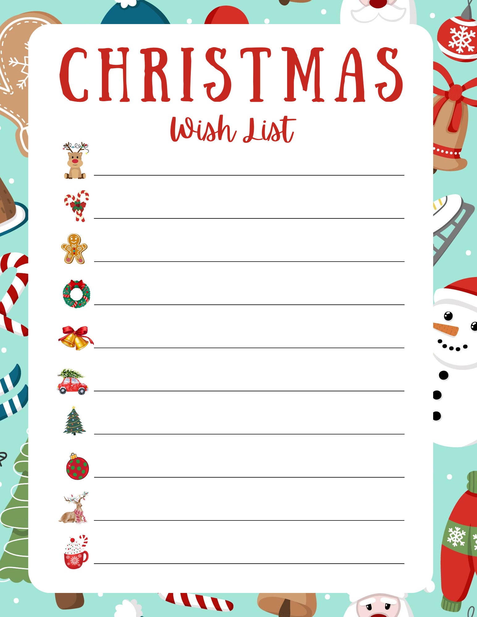 Christmas Wish List Template! 8 Different Templates to Make Your Own ...