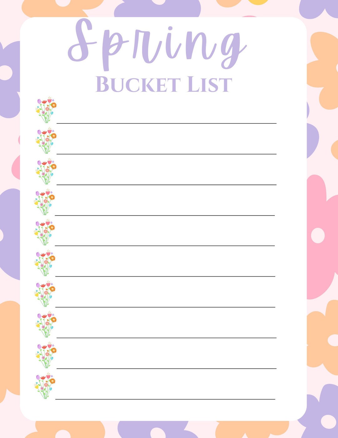 Spring Bucket List! 4 Different Options of Cute Spring Bucket List ...