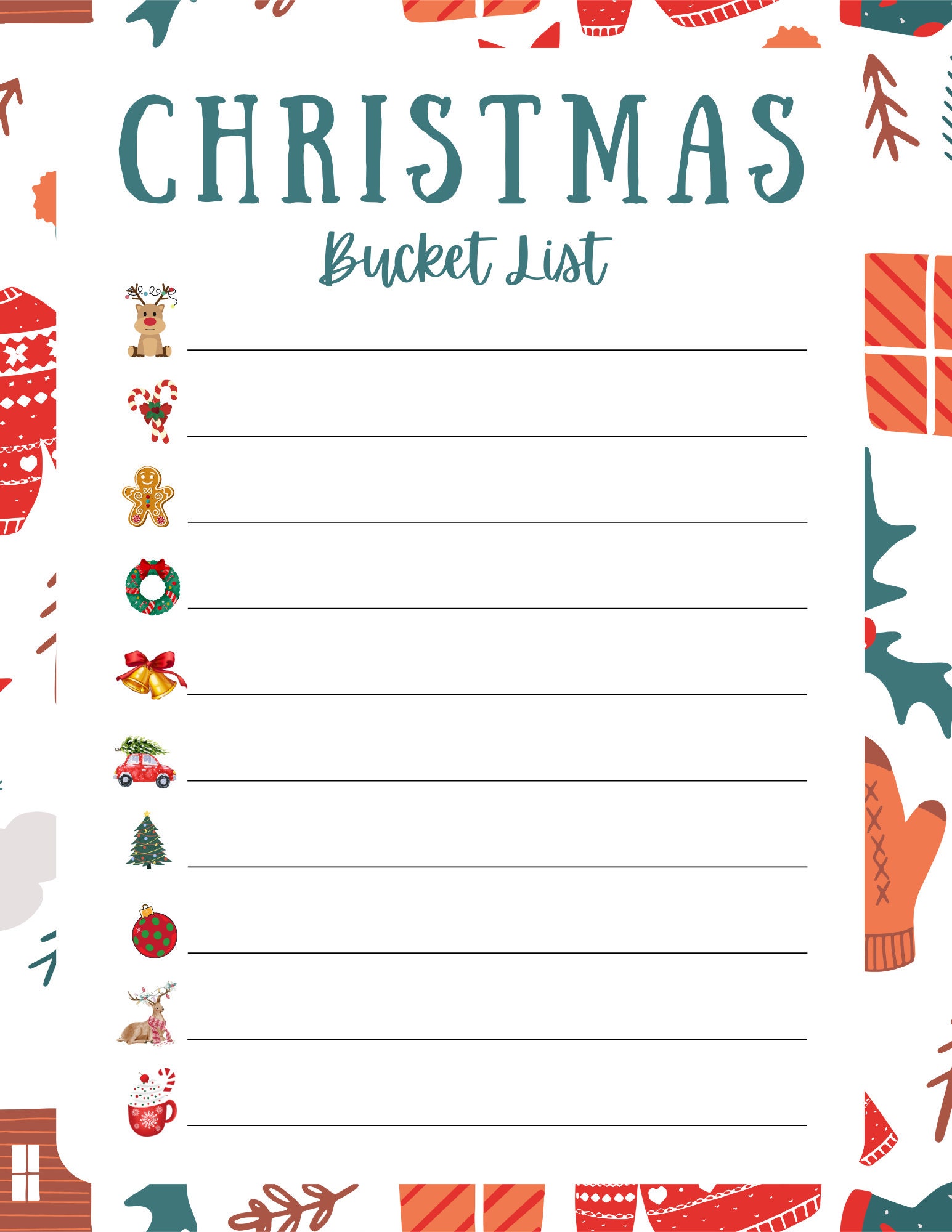 Christmas Bucket List Templates! 10 Different Template Options to Make ...