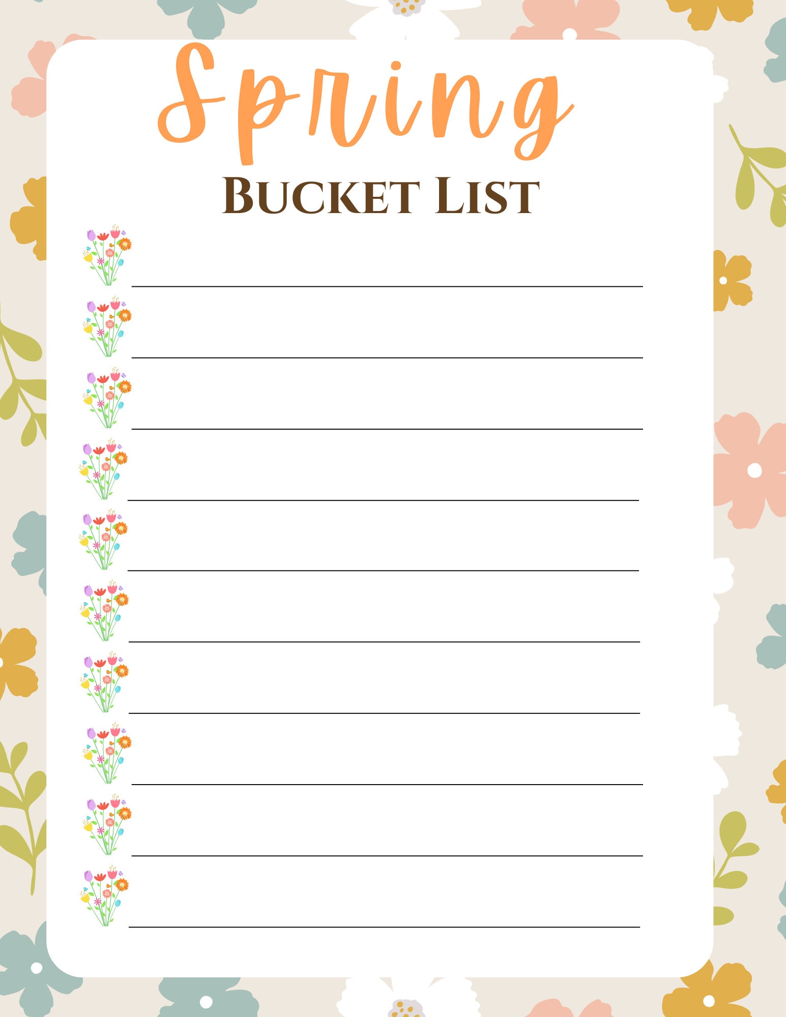 Spring Bucket List! 4 Different Options of Cute Spring Bucket List ...