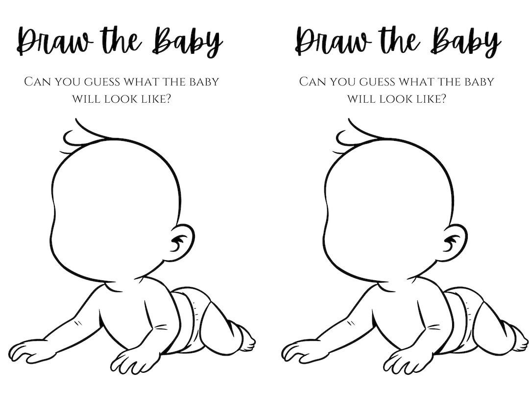 Draw the Baby! Baby Shower Games. Download, Print, Ready for Fun! 4 ...