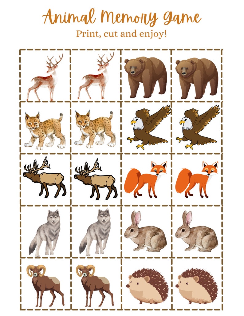 Animal Memory Game! You Can Match Animal to Animal or for a More ...