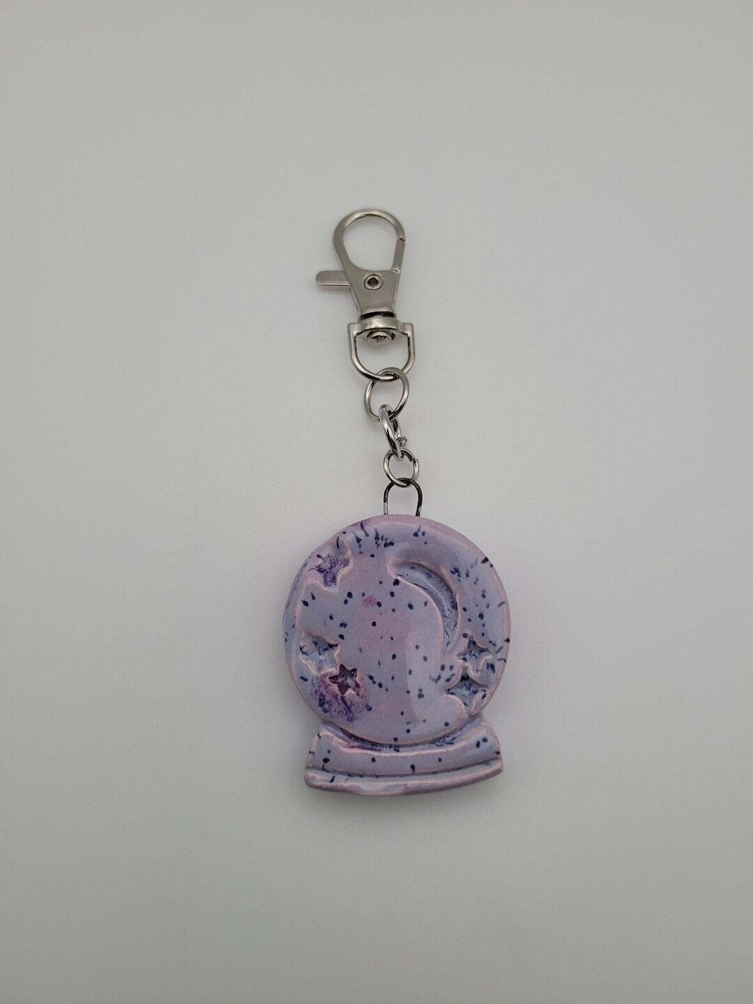 Handmade Ceramic Purple Crystal Ball Keychain Pendant - Etsy