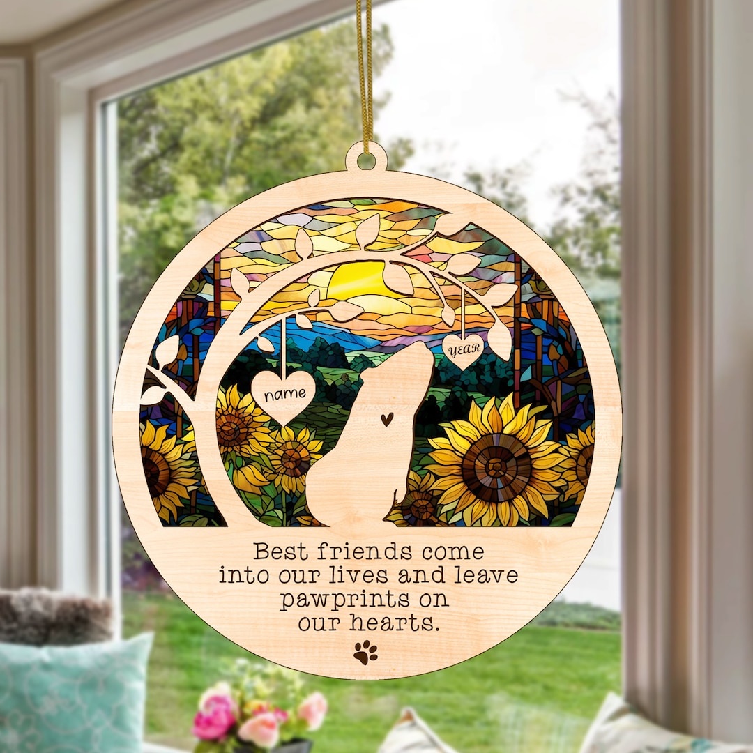 Personalized Guinea Pig Tree Memorial Suncatcher, Pet Loss Sympathy ...