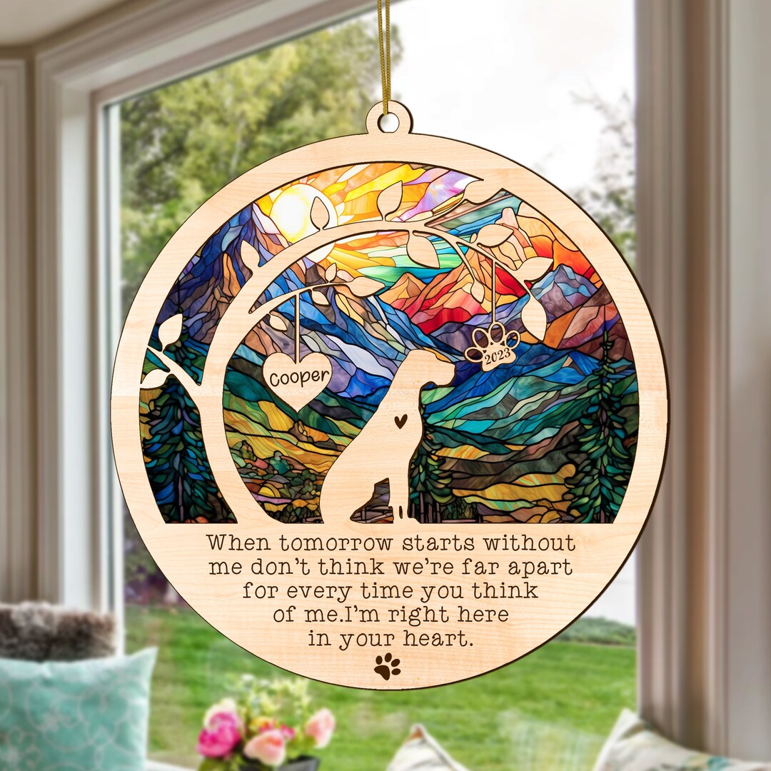 Personalized Great Dane Tree Memorial Suncatcher, Pet Loss Sympathy ...